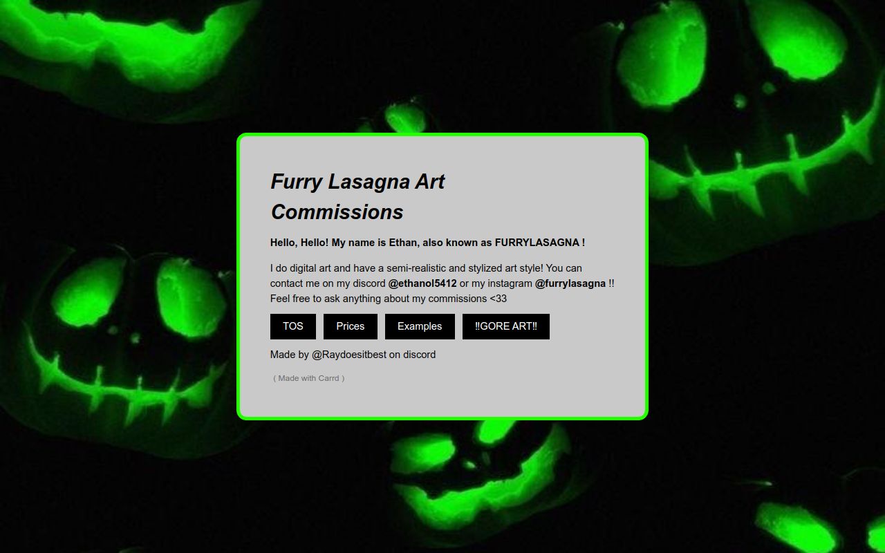 Furry Lasagna Commissions